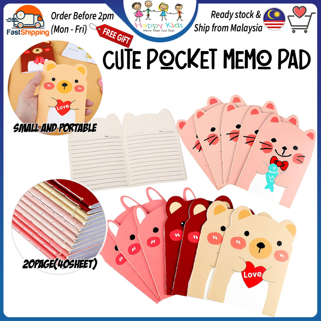 [Happy Kids] Cartoon Portable Mini Notebook School Memo Book Mini ...