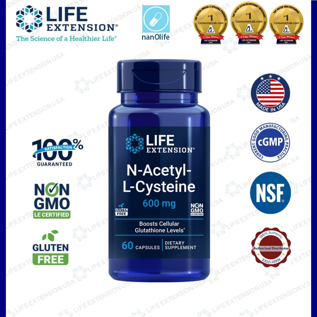 [Life Extension] N-Acetyl-L-Cysteine (NAC), EXP: 10/26, 600 mg, 60 ...