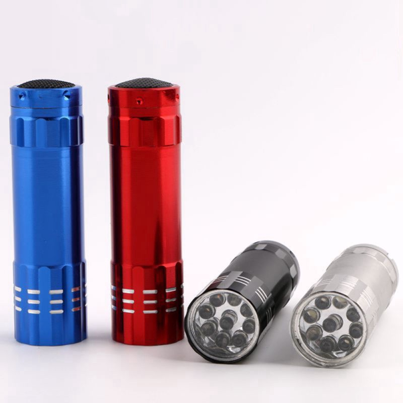 #READY STOCK# Bright Mini Aluminum 9 LED Flashlight Torch Light Lamp ...