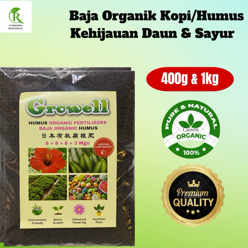 Growell Baja Kopi Organik Jepun Humus Organic Fertilizers 400g & 1kg ...