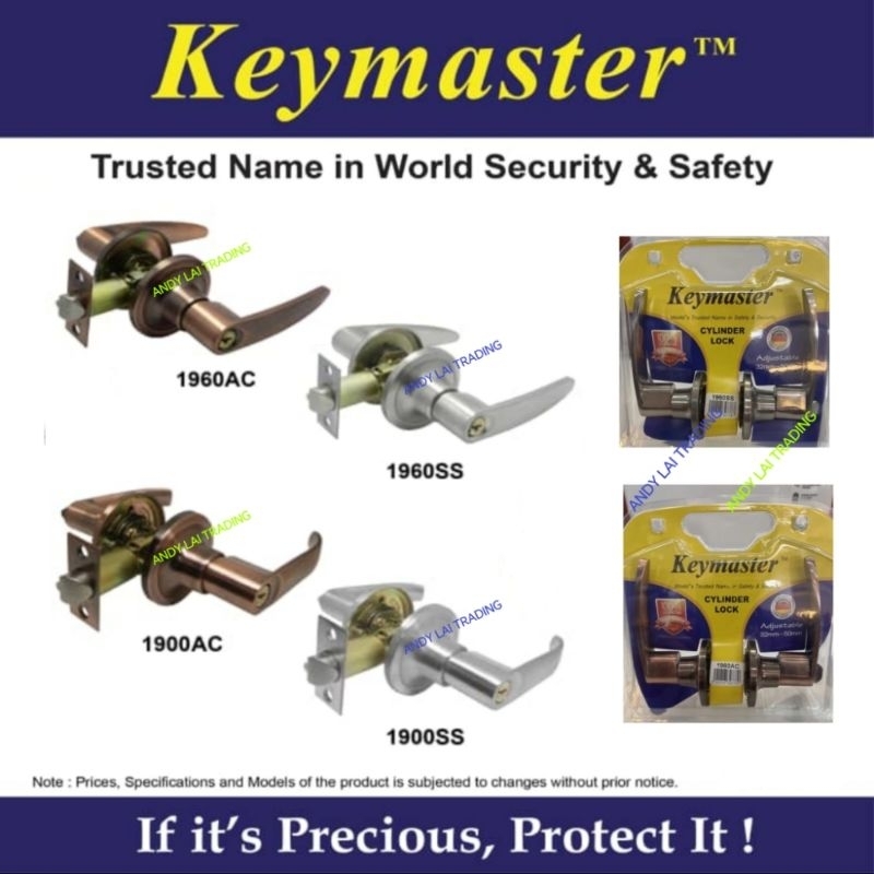 KEYMASTER Tubular Cylindrical Handle Lock - Tombol handle lock | Shopee ...