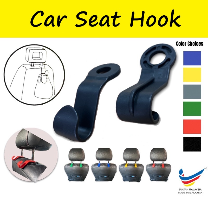 Car Seat Hook , Head Rest Hanger Colourful Choices Accessory , Kereta ...