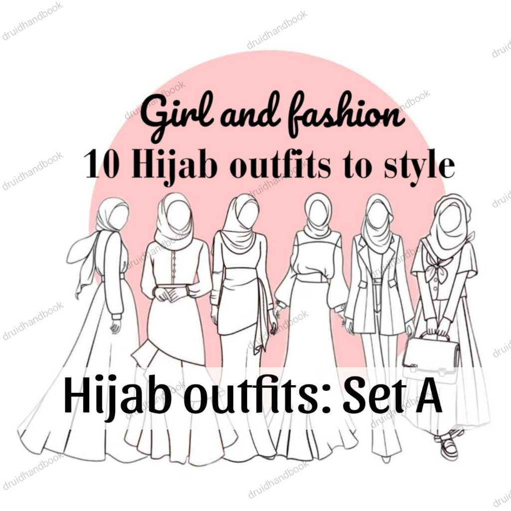 Hijab Outfits Ready to style - Coloring Pages Set A (10 design ...