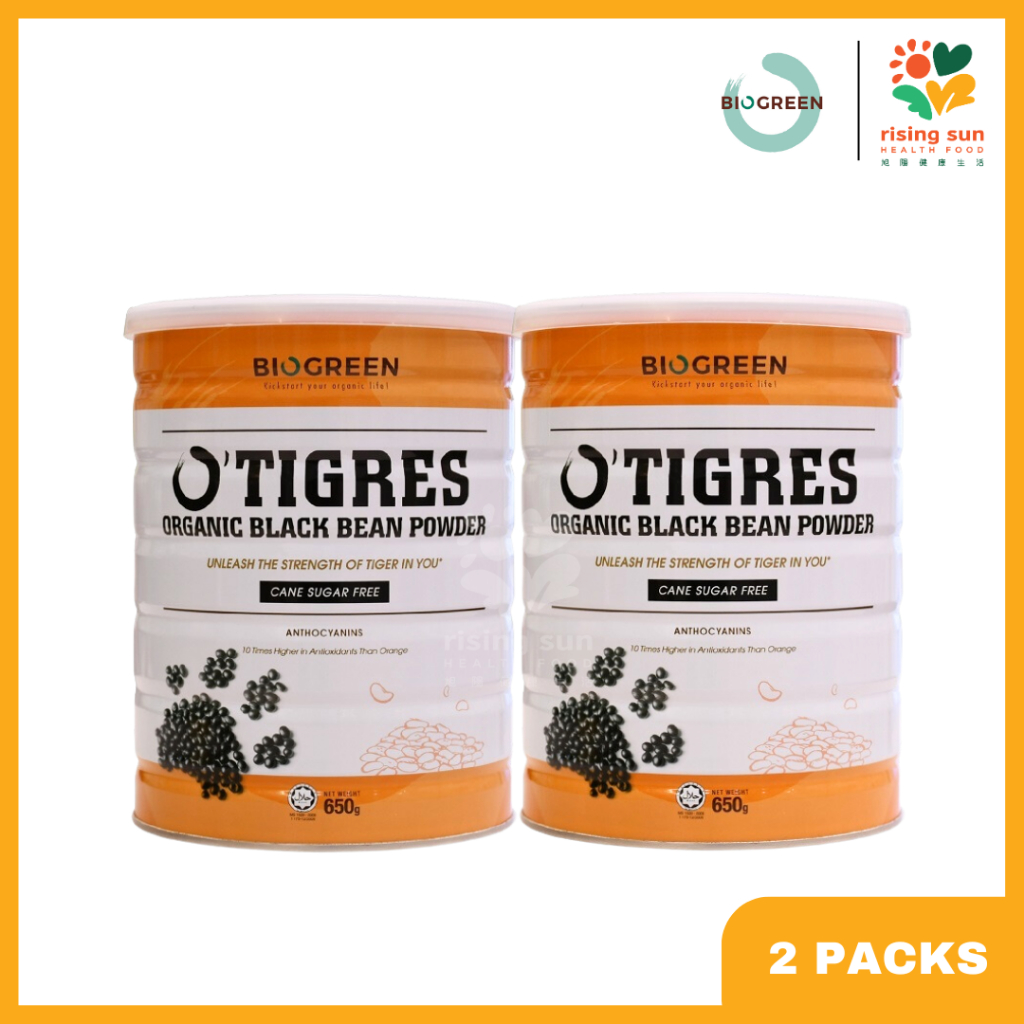 Biogreen O'Tigres Organic Sugar Free Black Bean Powder (650g x 2 ...