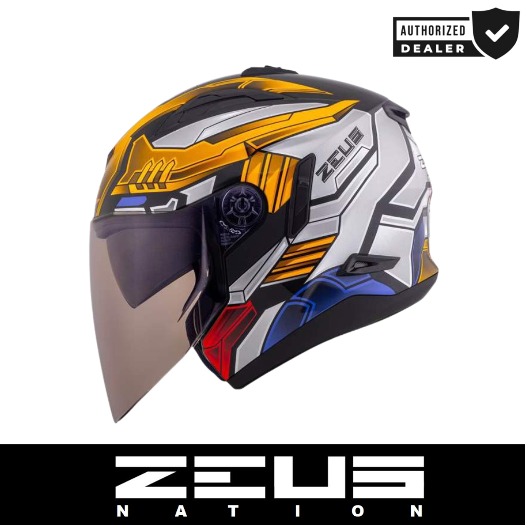 Zeus Helmet ZS-613 Gundam Special Edition White and Red (Smoked Visor ...