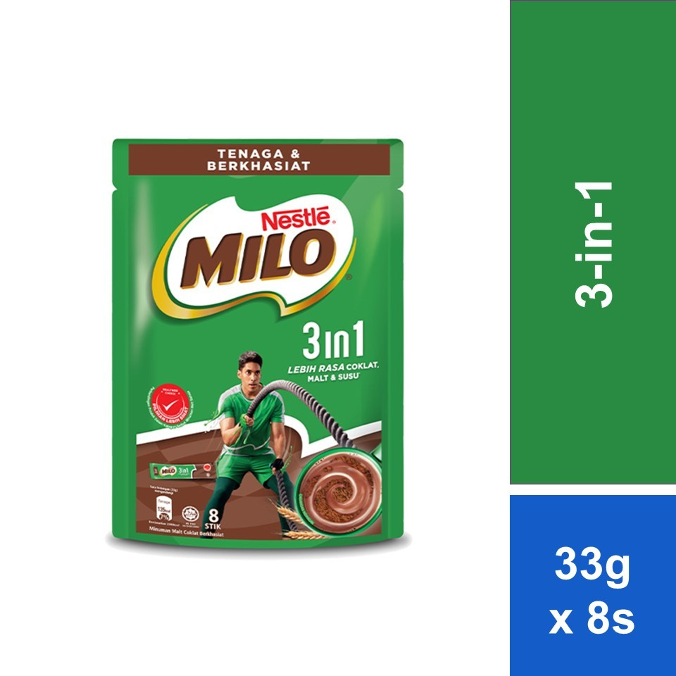NESTLE Milo 3in1 Activ-Go Mixes 33g x 8s (Halal) | Shopee Malaysia
