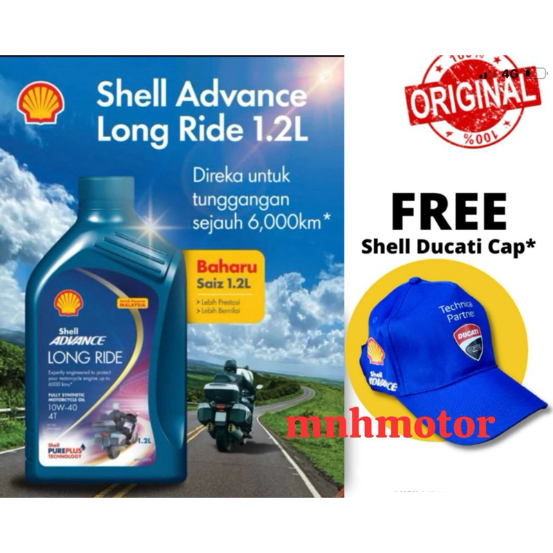 SHELL ADVANCE LONG RIDE 1.2L 10W40 FILLY SYNTHETIC MOTORCYCLE OIL ...