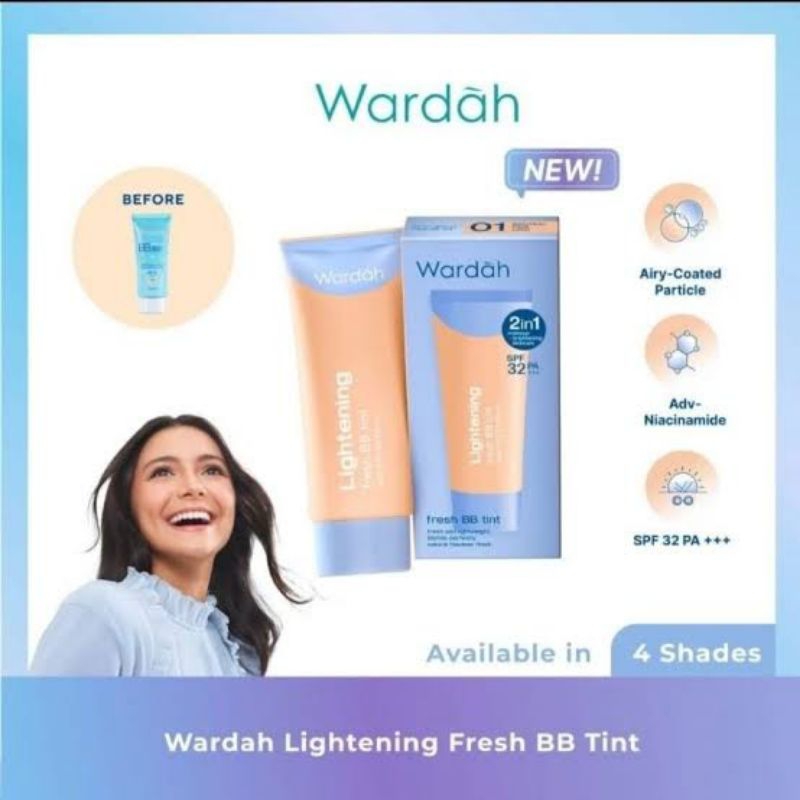 WARDAH BB FRESH BB TINT Lightening Beauty Balm Cream SPF32 15ml ...