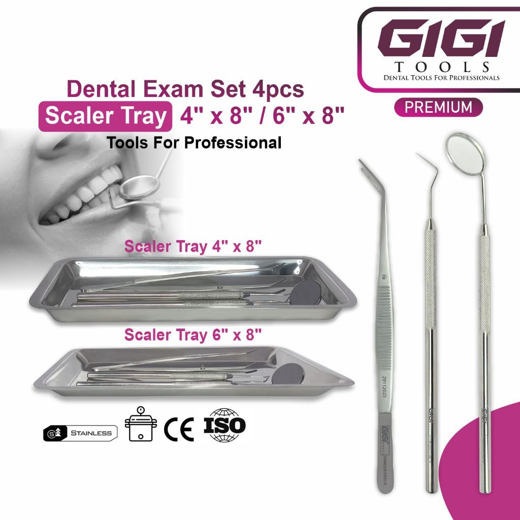 GIGI Tools Dental 3 to 4 Pieces Exam Set Dentist Students Tweezer Mouth ...