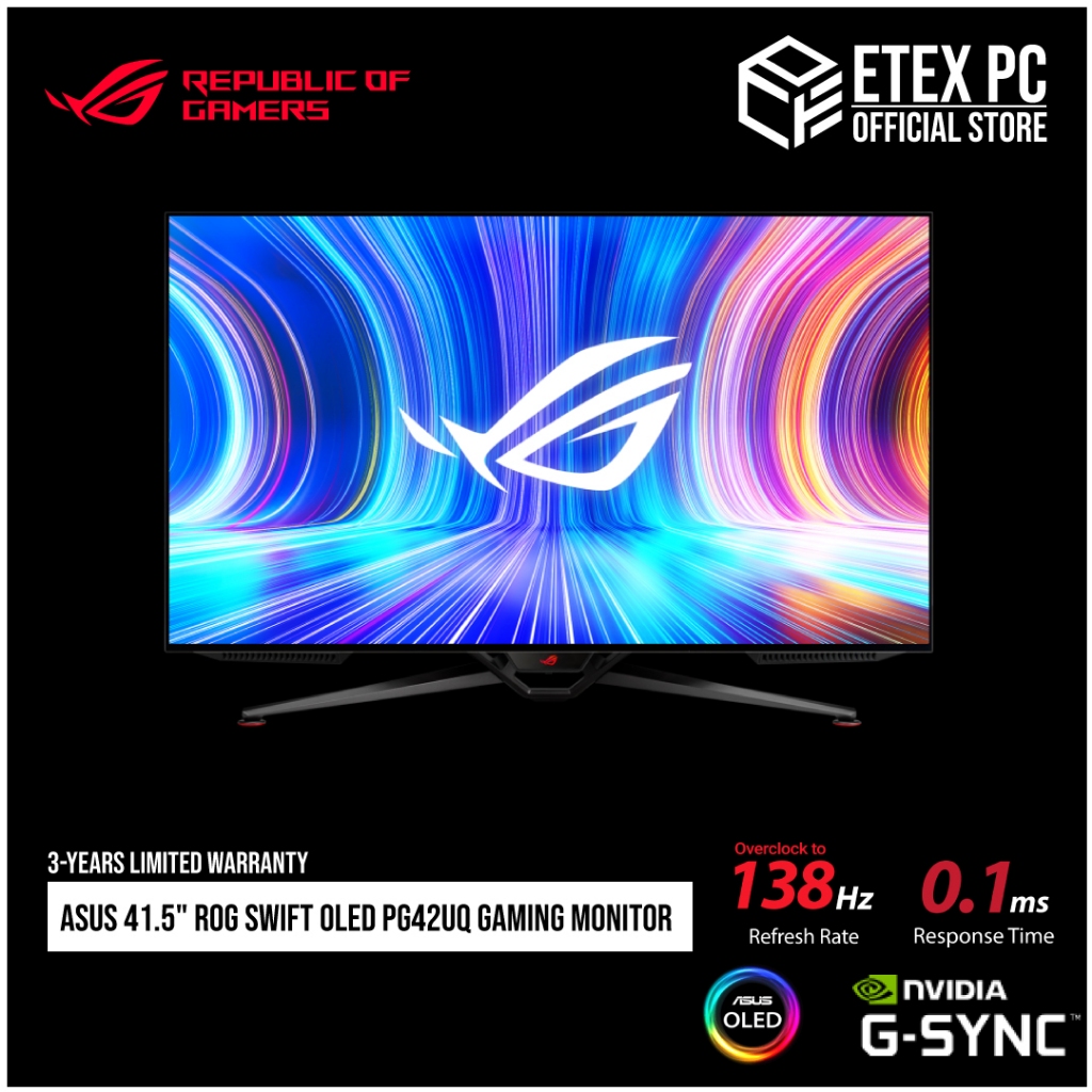 ASUS 41.5" ROG Swift OLED PG42UQ Gaming Monitor - OLED / 4K UHD / 138Hz ...