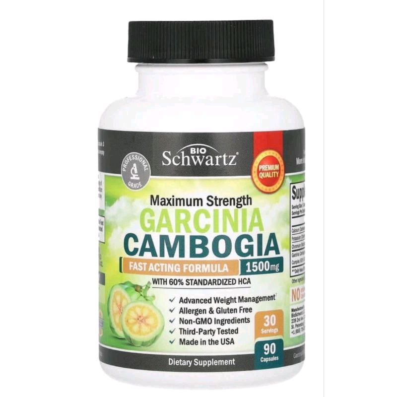 Bio Schwartz ~Garcinia Cambogia, Maximum Strength, 1,500 mg, 90 ...