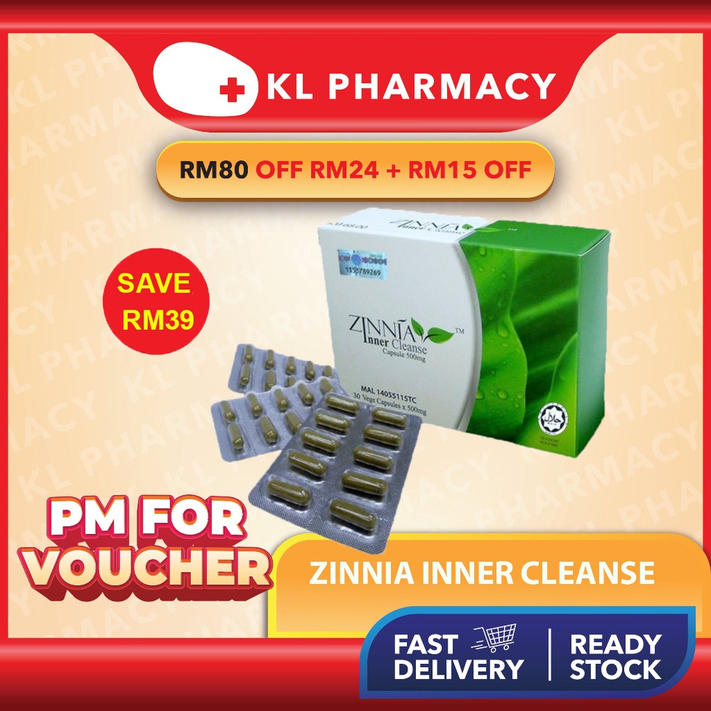 Zinnia Inner Cleanse 500mg 30s | Shopee Malaysia