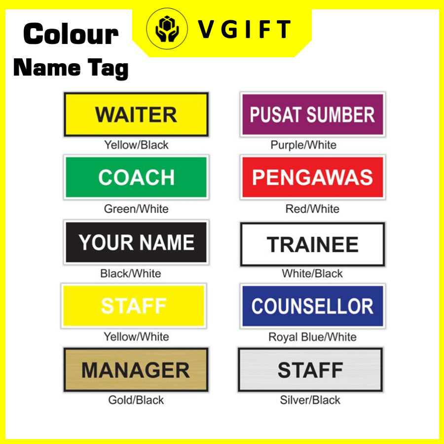 Name Tag Colour Name Tag Magnet Name Tag Pin Colour Sekolah Pengawas ...