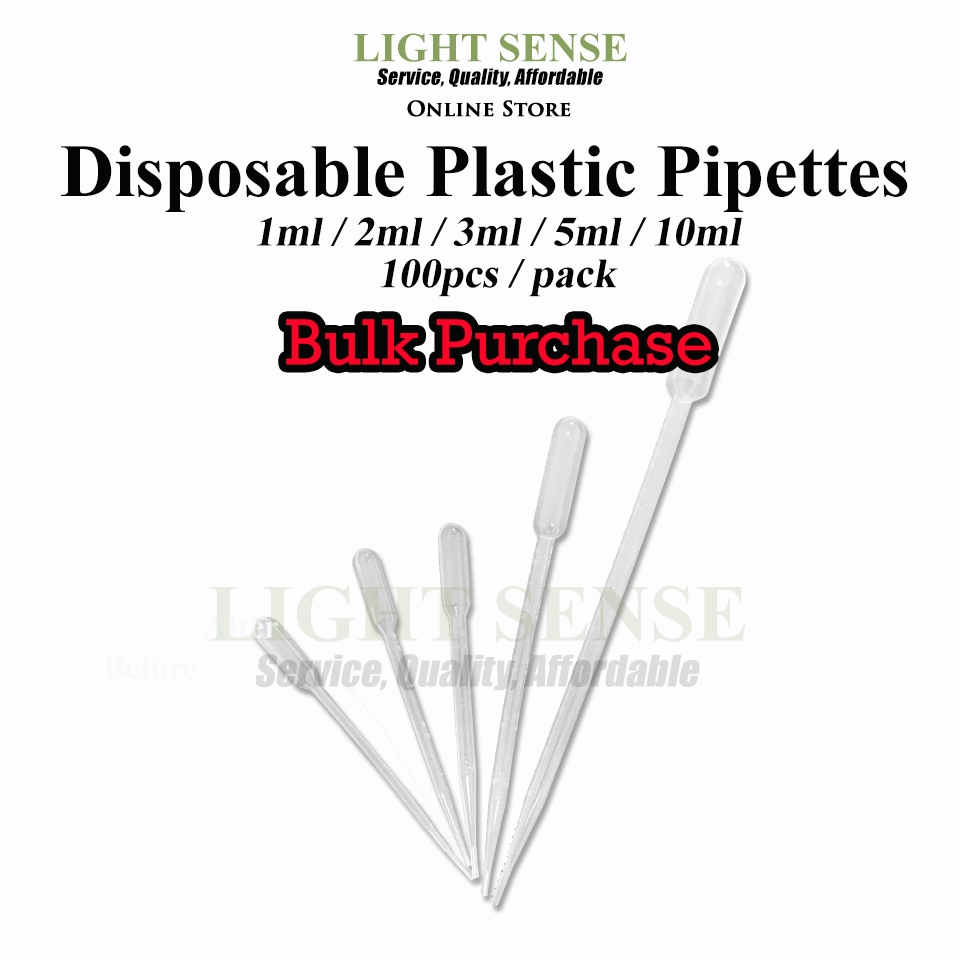 [Bulk Purchase] 100pcs Disposable Plastic Pipettes 1ml / 2ml / 3ml ...