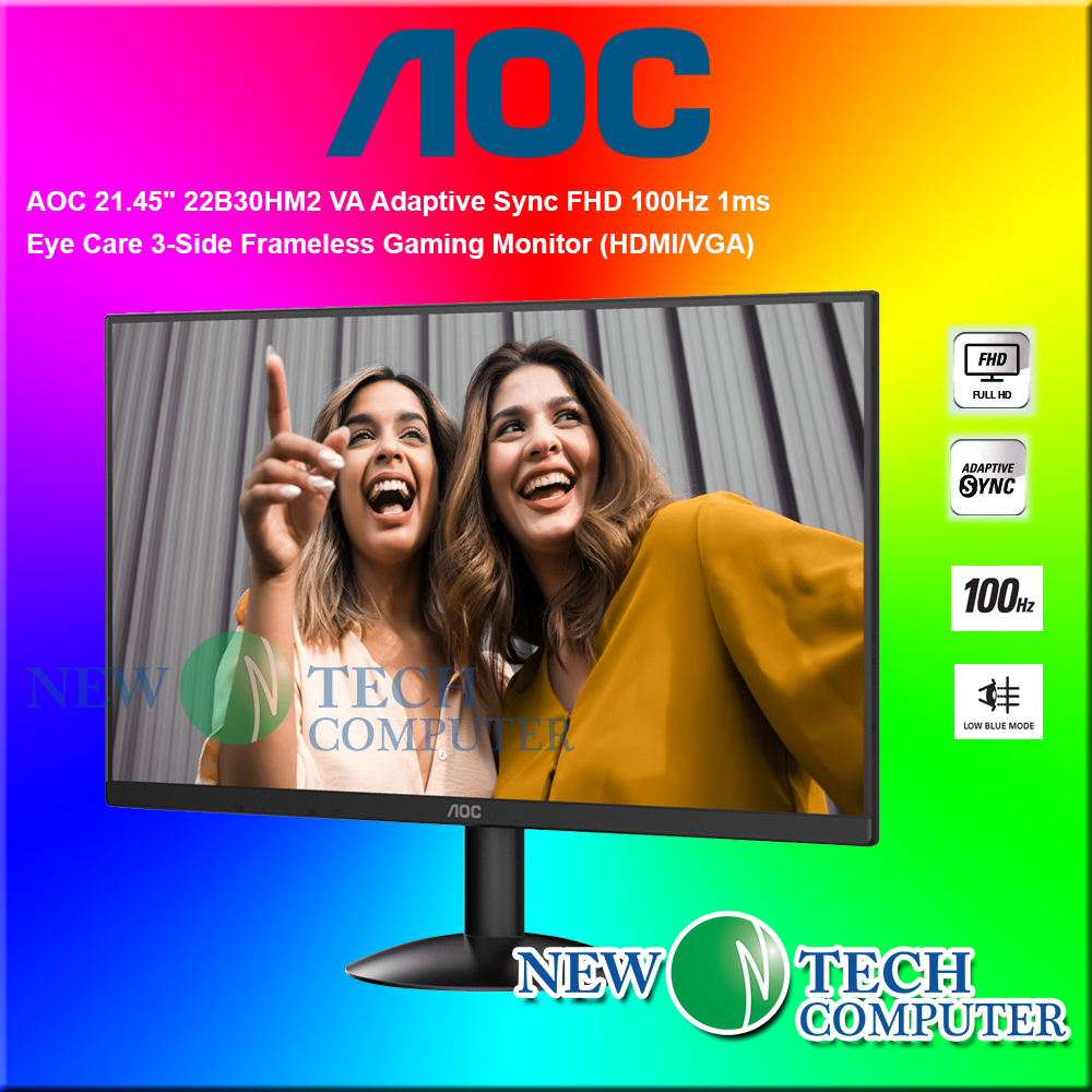 AOC 21.45" 22B30HM2 VA Adaptive Sync 100Hz VA FHD Monitor (HDMI/VGA ...