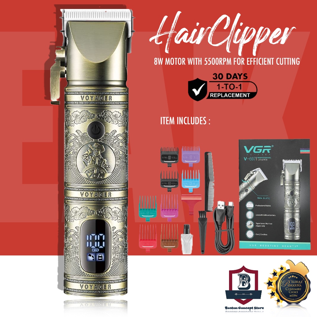 VGR V-697 Electric Hair Clipper Trimmer Vintage Metal Professional ...