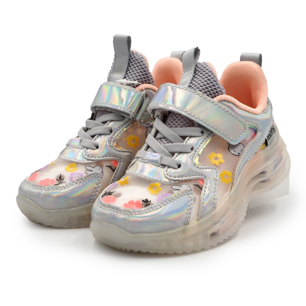 Silver Shiny Sneakers for Girls (Mesh & Chiffon) Stylish Sneakers for ...