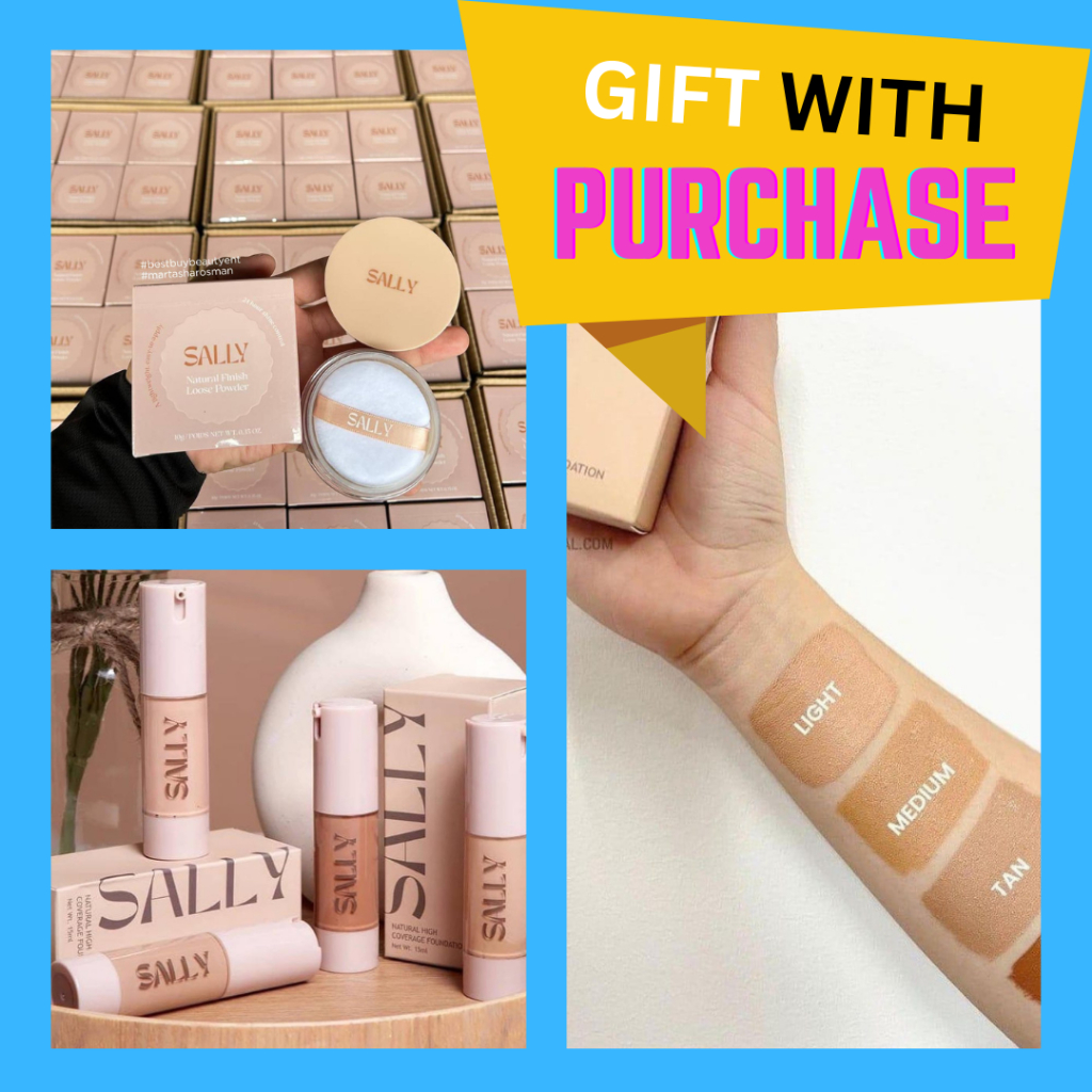 SALLY LOOSE POWDER ♦️ NATURAL HIGH COVERAGE ♦️ FOUNDATION | Shopee Malaysia