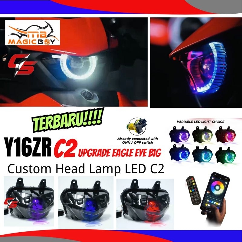 YAMAHA Y16 Y16ZR HEAD LAMP LED C2 CUSTOM APP MAGIC BOY EAGLE EYE DESIGN ...