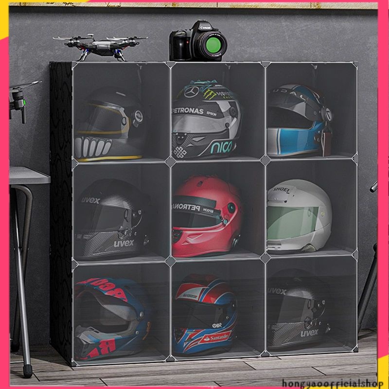Helmet storage rack motorcycle hat cabinet home placement rack display ...