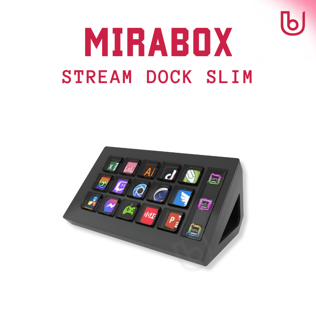 [READY STOCK] Mirabox Stream Dock Slim Intuitive Design 15 Customizable ...