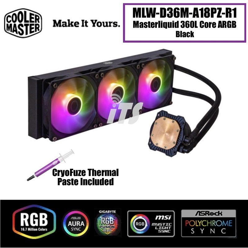 Cooler Master MasterLiquid 360L Core ARGB Liquid Cooler (Black /White ...