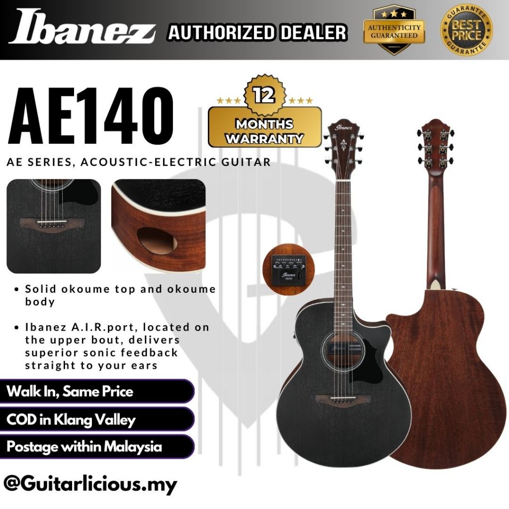 Ibanez AE140 Solid Top Acoustic-Electric Guitar Active Pick Up ...
