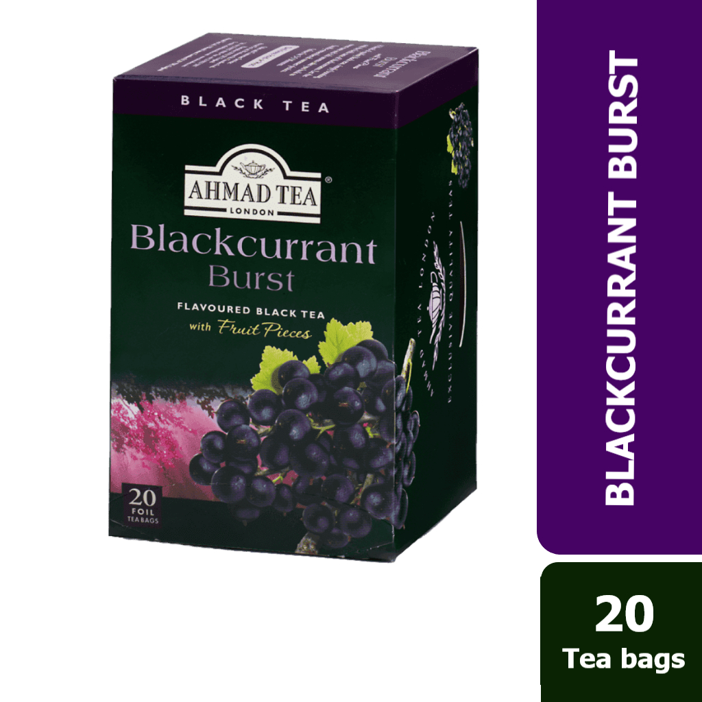 AHMAD TEA Blackcurrant Burst Fruit Flavoured Black Tea 2g x 20 Tea Bags ...