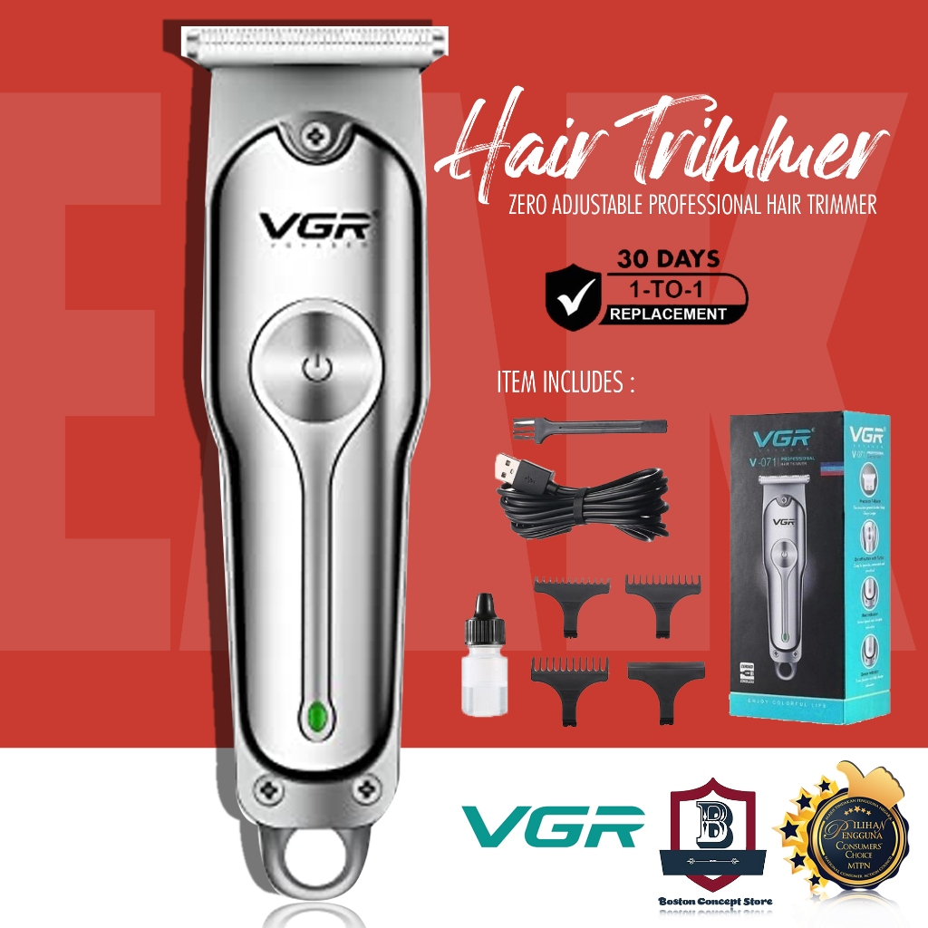 VGR V-071 Zero Adjustable Cordless Professional Rechargeable Hair trimmer Metal Barber Use V071 ...