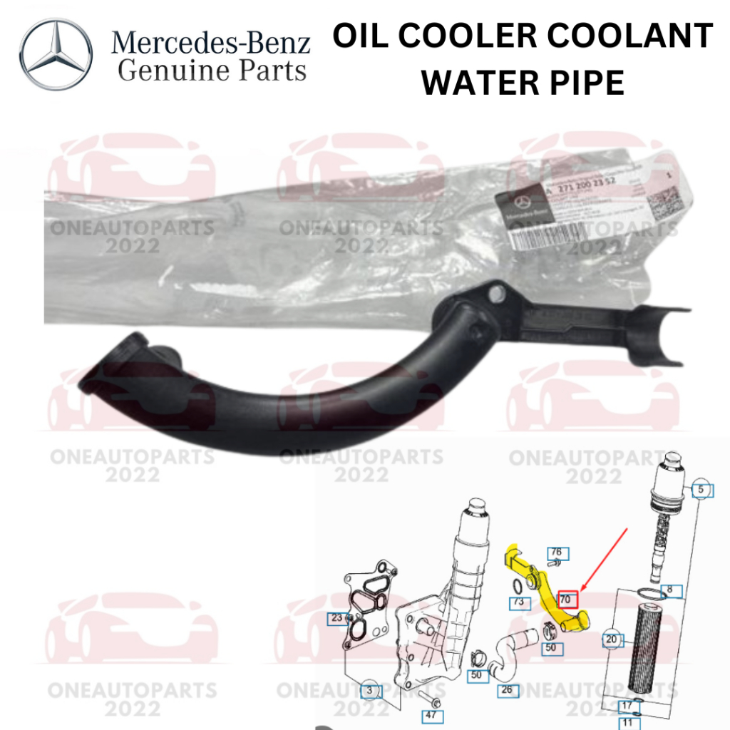 GENUINE MERCEDES BENZ PARTS OIL COOLER COOLANT WATER PIPE M271CGI W204 ...