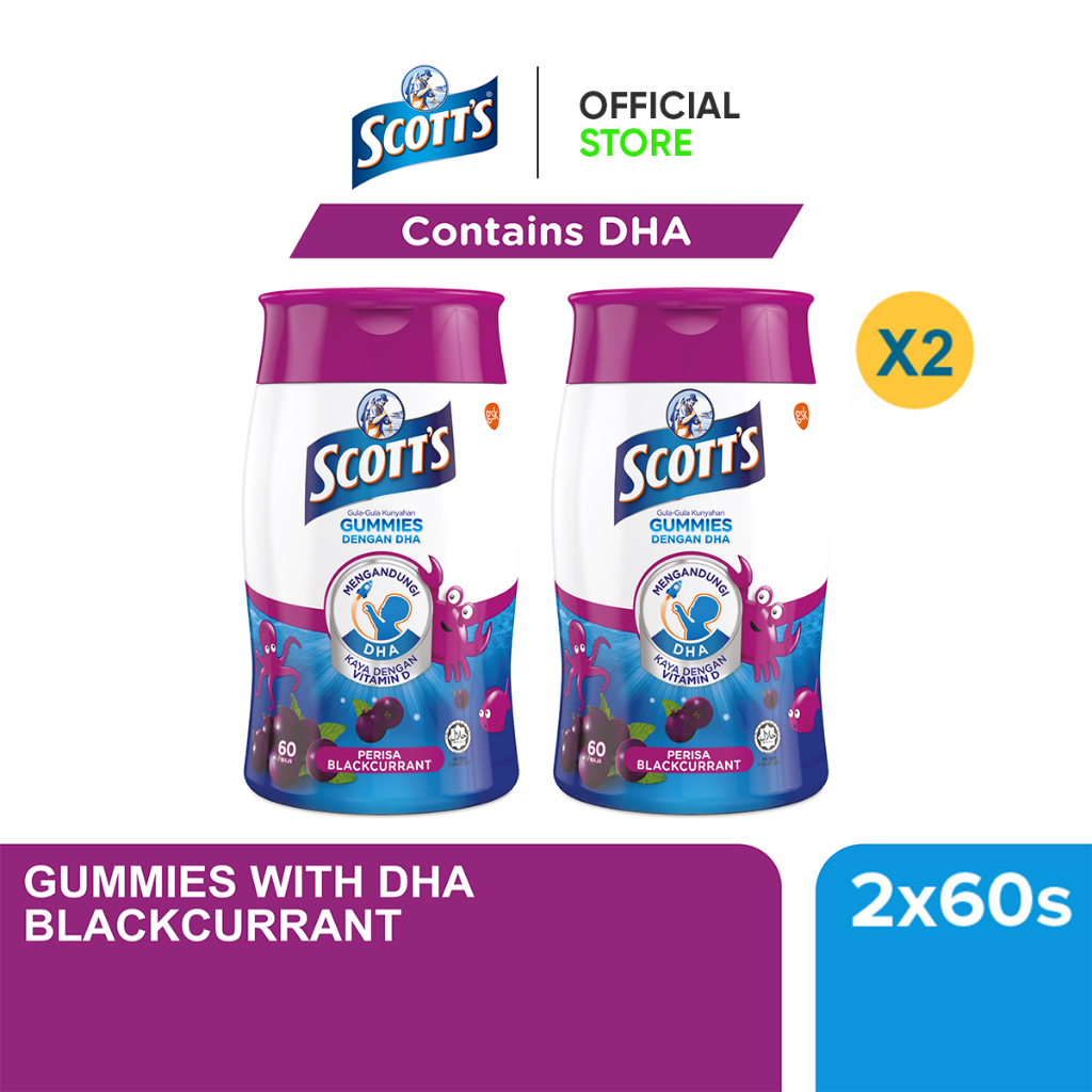 Scott's DHA Chewable Gummies - Blackcurrant (2 x 60's) | Shopee Malaysia