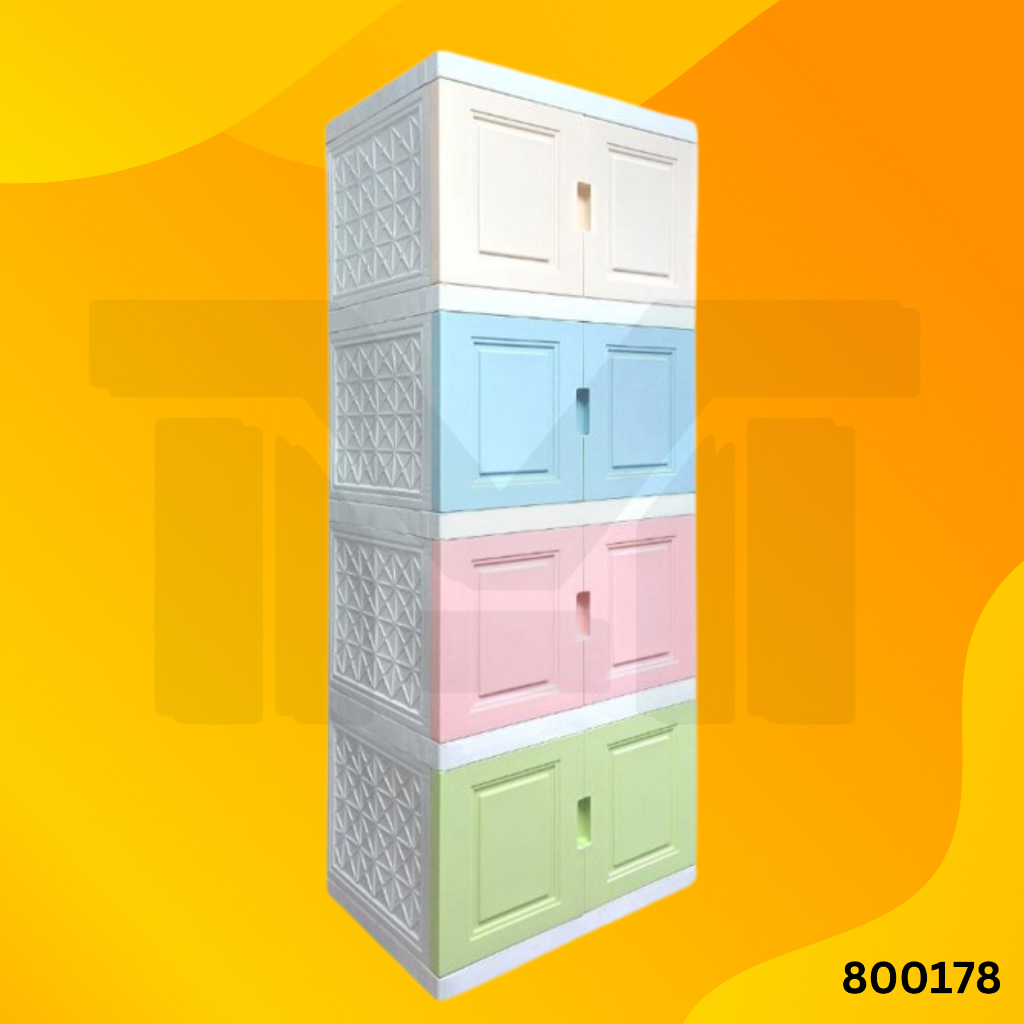 0015 Storage Cabinet 4 Tier / Plastic Cabinet / kitchen cabinet/Almari ...