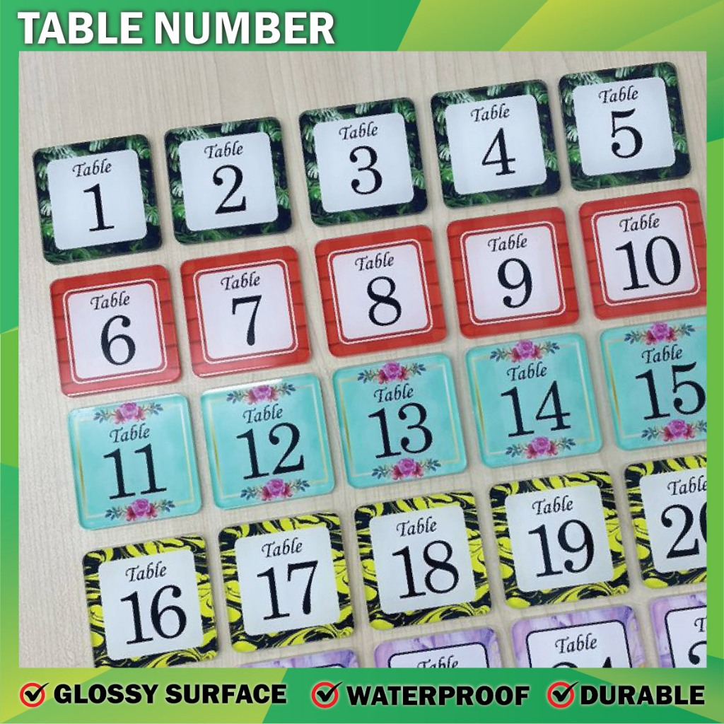 Table Number/ Nombor Meja/ 桌子·号码/ Acrylic Sign/ WA44 | Shopee Malaysia
