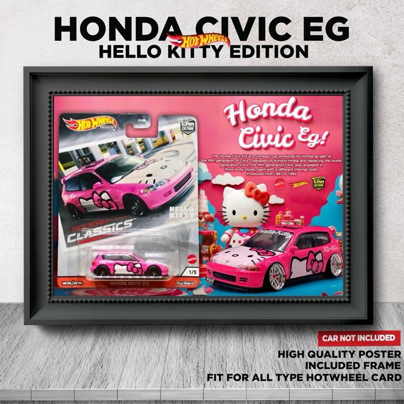 Frame Hotwheels Honda Civic Eg Hello Kitty Edition Poster | Shopee Malaysia
