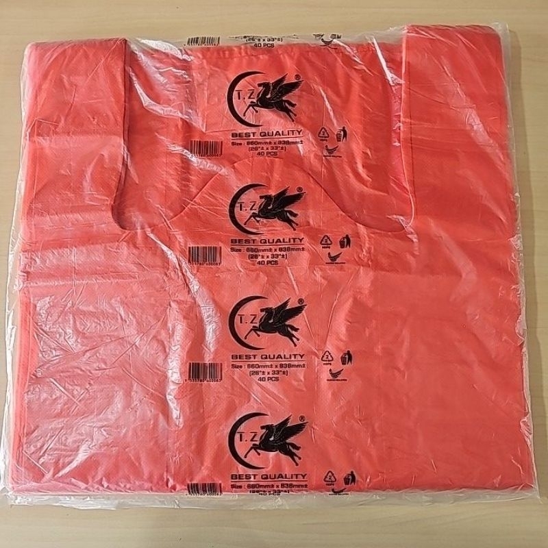 Plastic Bag 85 / Plastic Singlet Bag 85 / Plastic Bag Merah Besar ...