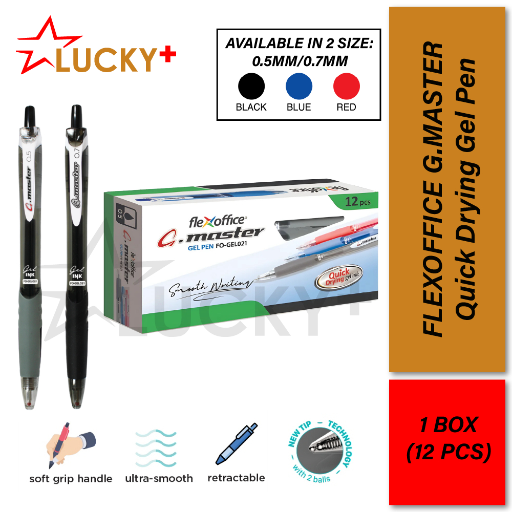 Flexoffice G.MASTER Quick Drying Gel Pen (0.5MM/0.7MM)(12'pcs/box ...