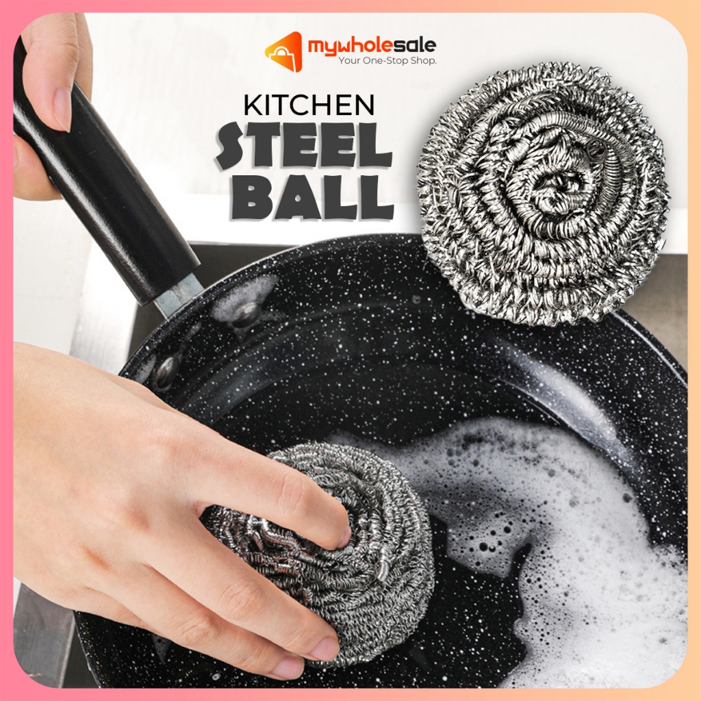 Kitchen Steel Wire Ball Cleaning Washing Pots Brushes | Shopee Malaysia