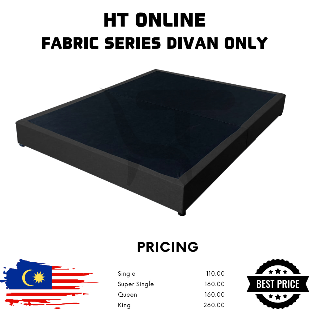 HT ONLINE / Fabric Divan Bed Base without Headboard / Queen Frame Only ...
