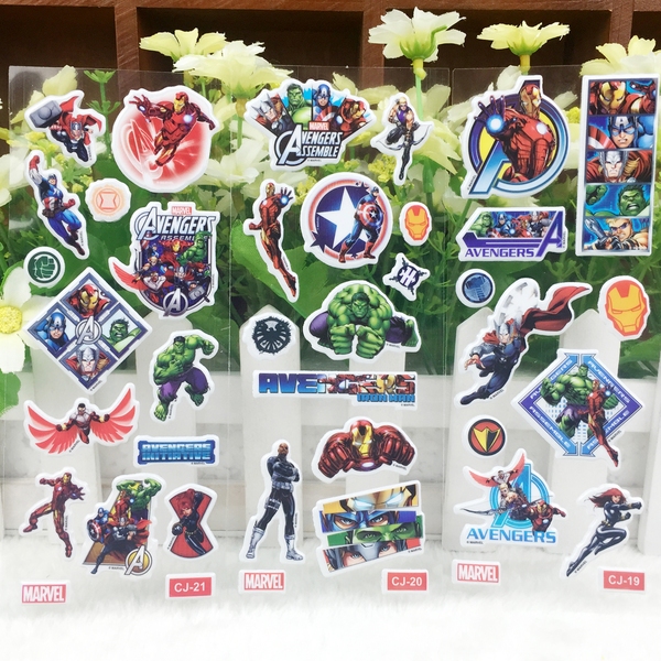 Avengers Marvel Superhero Puffy Sticker | 3D Cartoon Stickers | Ironman ...