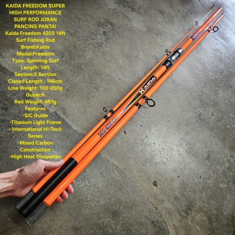 KAIDA FREEDOM SUPER HIGH PERFORMANCE SURF ROD JORAN PANCING PANTAI ...