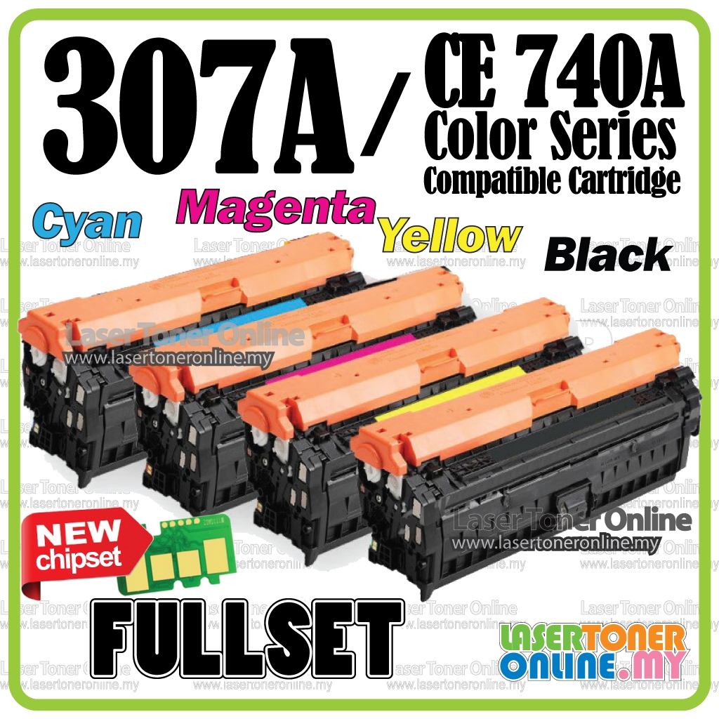 Full Set Compatible to HP 307A HP307A B CE740A CE742A Color LaserJet ...