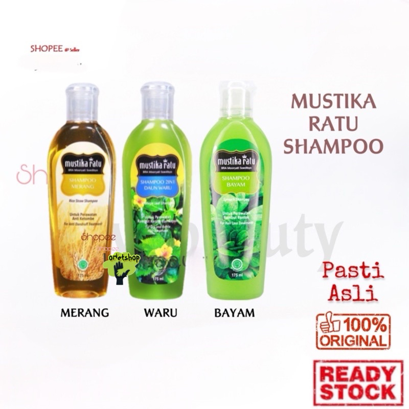 MUSTIKA RATU RAMUAN SHAMPOO MERANG / BAYAM / WARU 175ML^ | Shopee Malaysia