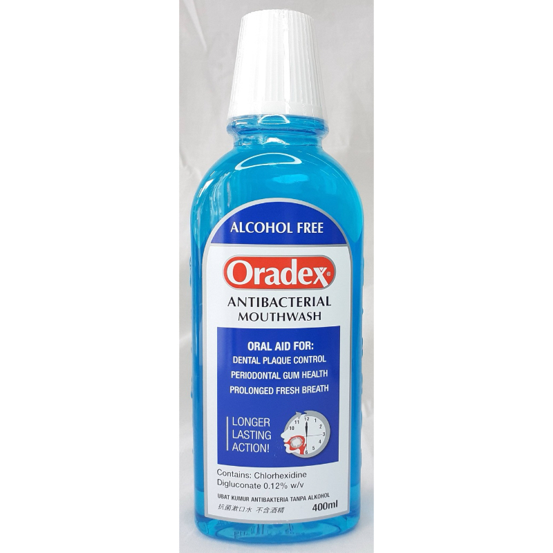 Oradex antibacterial Mouthwash (Chlorhexidine 0.12%w/v)400mL | Shopee ...