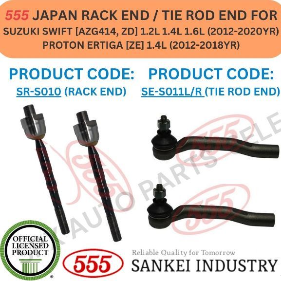 555 GENUINE JAPAN TIE ROD END / RACK END FOR SUZUKI SWIFT [AZG414, ZD ...