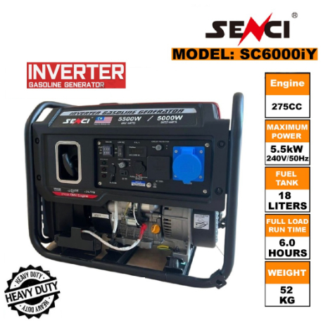 Senci SC6000iY Inverter Generator c/w Engine SV275 5kw | Shopee Malaysia
