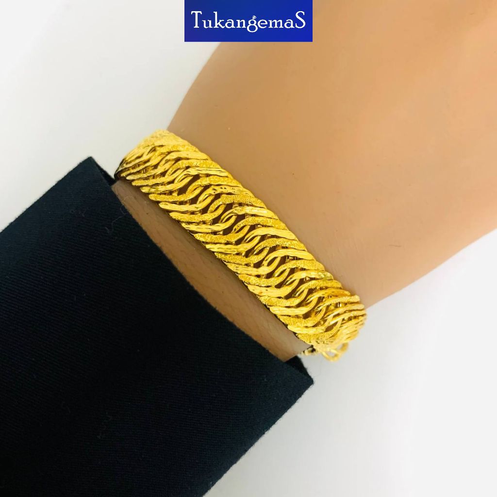 TukangemaS rantai tangan emas 916 lipan kait 4 emas916 original emas ...