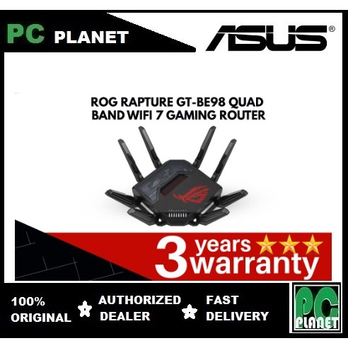 ASUS ROG RAPTURE GT-BE98 QUAD BAND WIFI 7 GAMING ROUTER - GT-BE98 ...