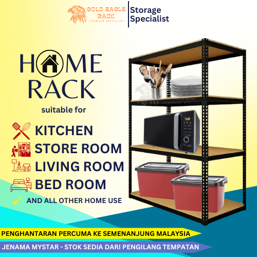 Rak Dapur Besi Serbaguna Bertingkat / Boltless Rack / Papan HDF ...