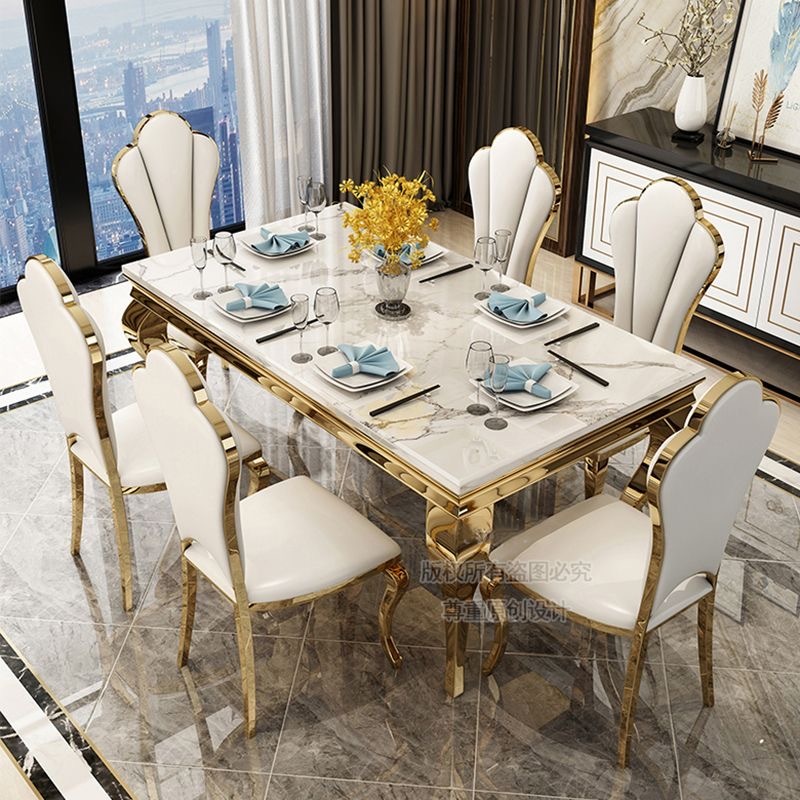 Luxury Marble Dining Table 8 Seater Rectangular Dining Table Modern ...