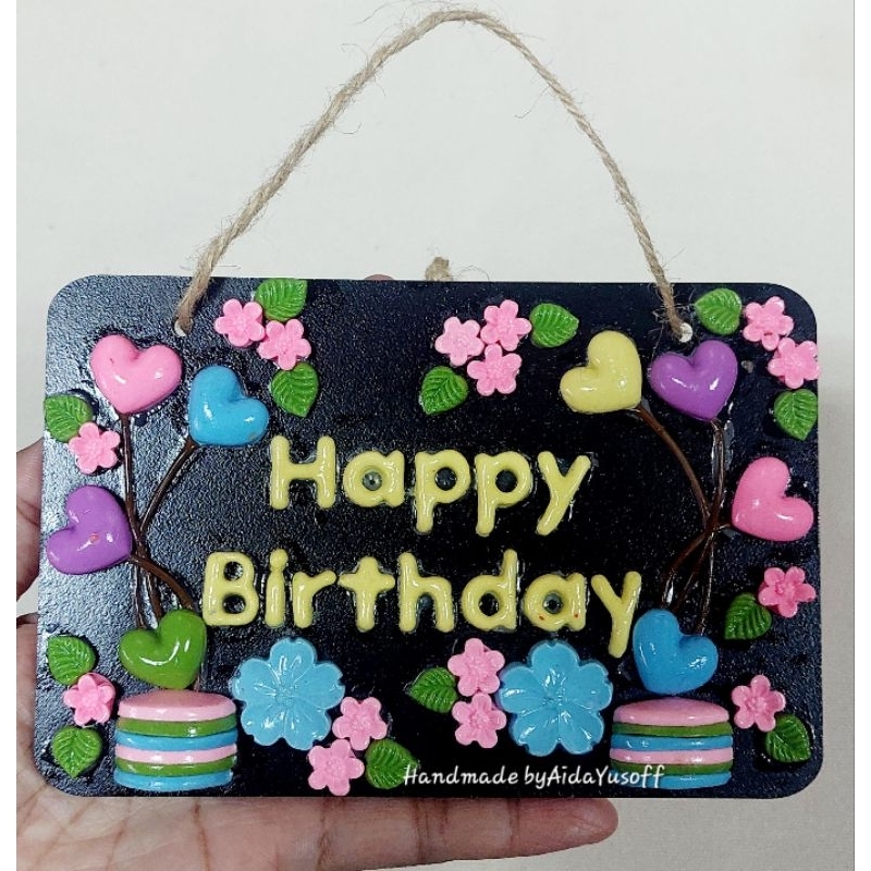 Happy Birthday Signage | Hadiah | Ucapan Birthday | Papan Nota ...